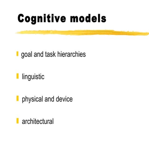 Cognitive Models | PPT