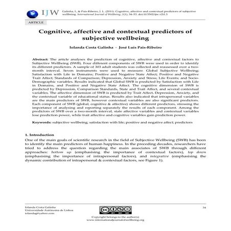Subjective well being for the people and the world | PPTX
