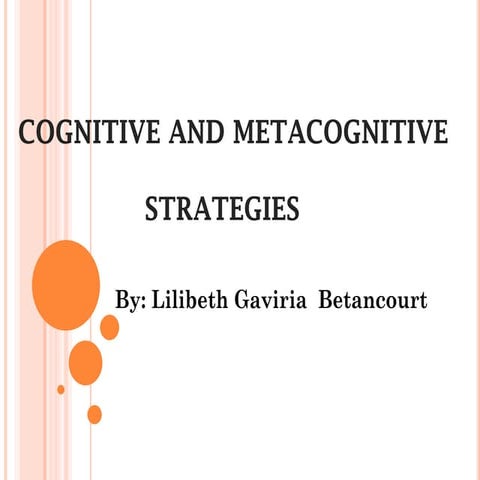 Cognitive and metacognitive | PPTX