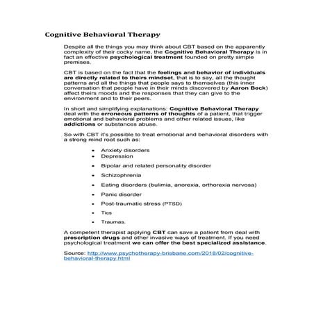Cognitive behavioral therapy | PDF
