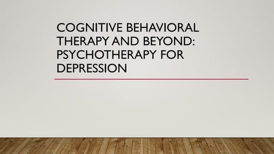 Cognitive Behavioral Therapy (CBT) | PPT | Physical Therapy | Wellness