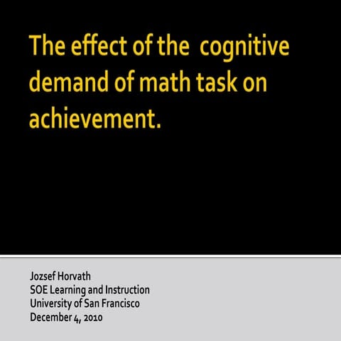 Cognitive demand and math achievment | PPTX