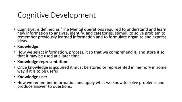 Piaget's theory of cognitive development | PPTX