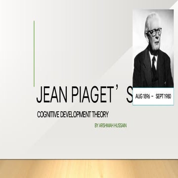 Theory of Cognitive Development by Jean Piaget | PDF