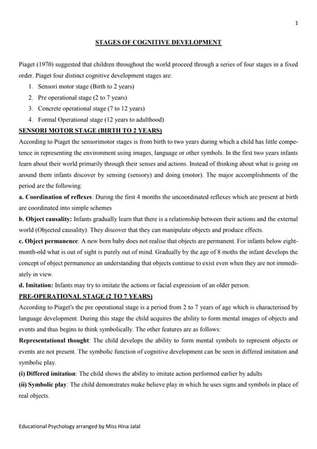 Jean Piaget’s theories | PPT