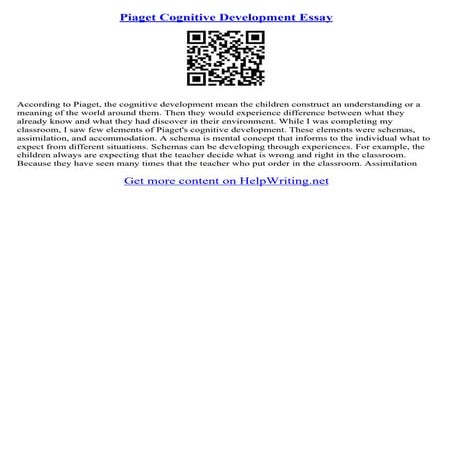 Cognitive Essay | PDF