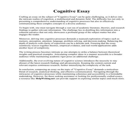 Cognitive Essay | PDF | Television | Entertainment