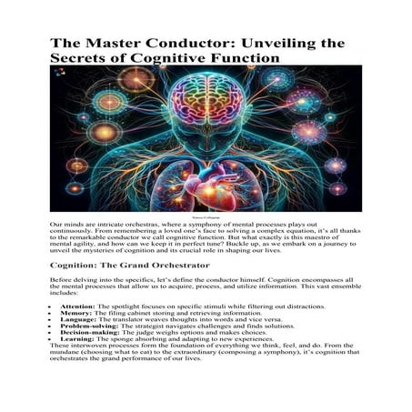 Cognitive Function: Importance, Nature, Strategies | The Lifesciences ...