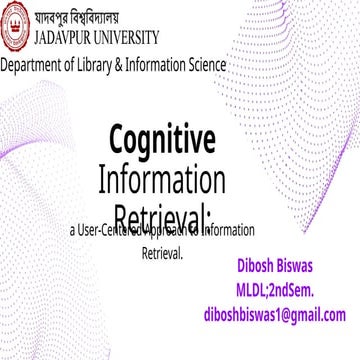 Cognitive Information Retrieval (CIR) | PPT