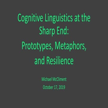 Cognitive Linguistics at the Sharp End | PPT