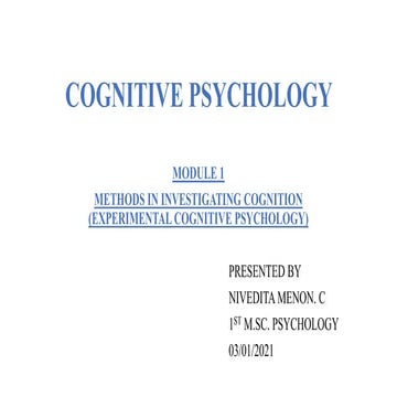 METHODS IN INVESTIGATING COGNITION PPT | PPT