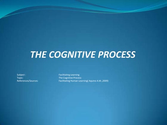 Fundamentals of Human Cognitive Process | PDF