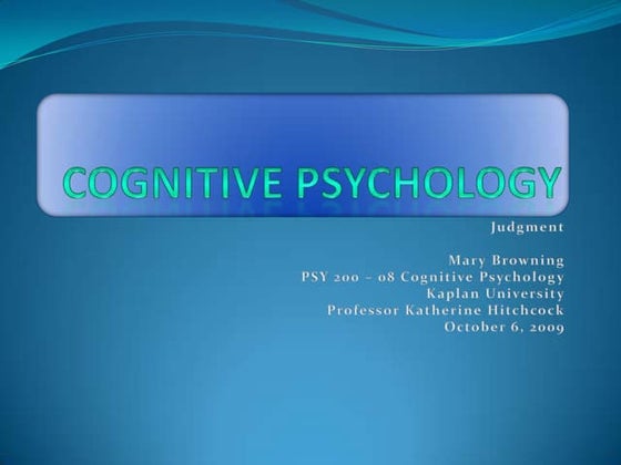 Cognitive psychology introduction | PPTX