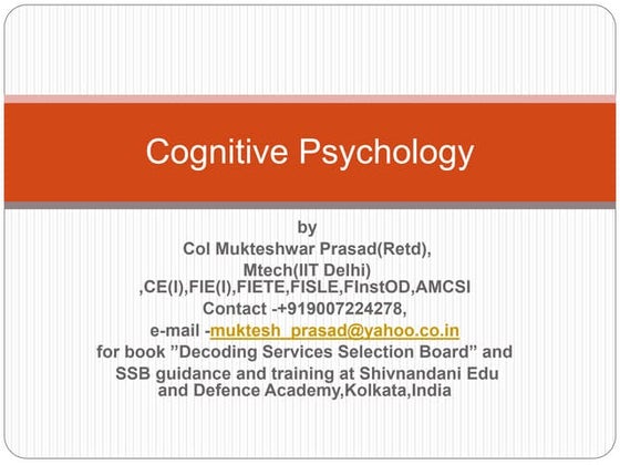 Cognitive psychology | PPT