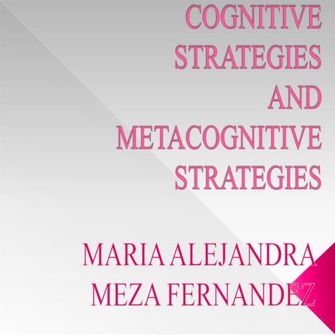 Cognitive strategies | PPTX