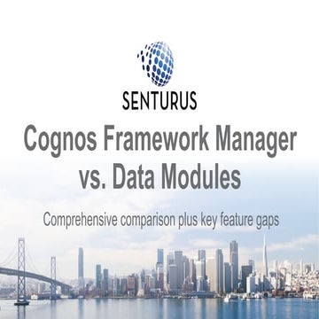 Can Cognos Data Modules Replace Framework Manager? | PPTX