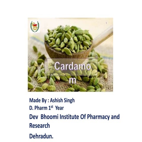 Cardamom Drug Power Point Presentation by Ashish Singh | PPT