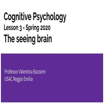 Cognitive psychology L3 spring 2020 | PPT