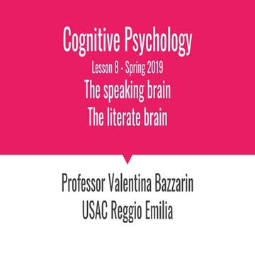 Cognitive psychology L8 spring2019 | PPT