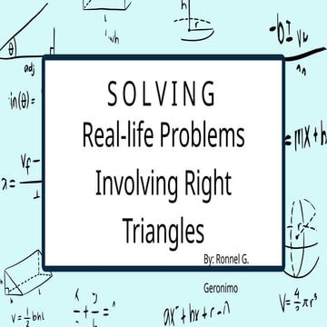 Word Problems Involving Right Triangles | PPTX