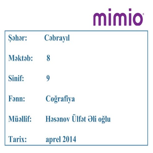 Cografiya 9 cebrayil 8 hesenov ulfet eli | PDF