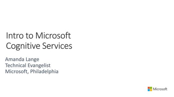 Microsoft Cognitive Services | PPT