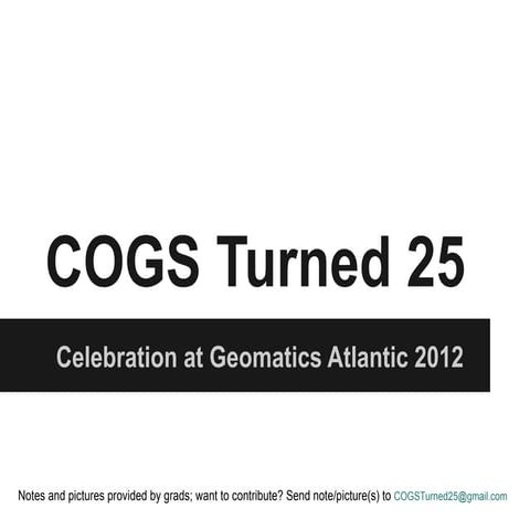 COGS Turned 25! | PPT
