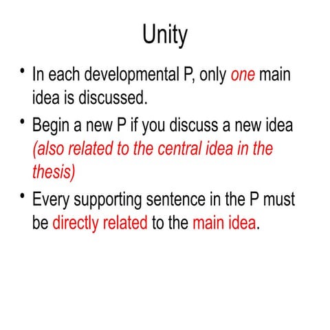 coherence and unity - academic writing - AW | PPTX