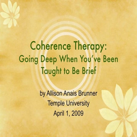 Coherence Therapy.Ppt