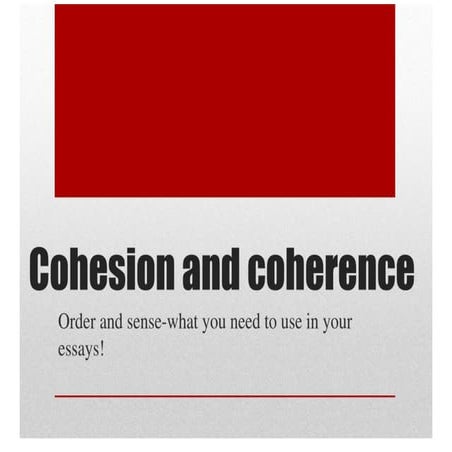 Cohesion And Coherence | PDF