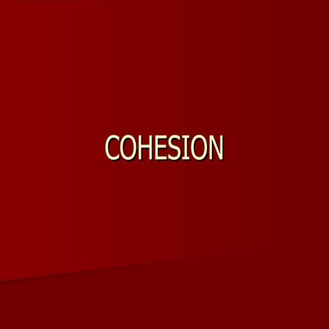 English Discourse - Cohesion and Coherence