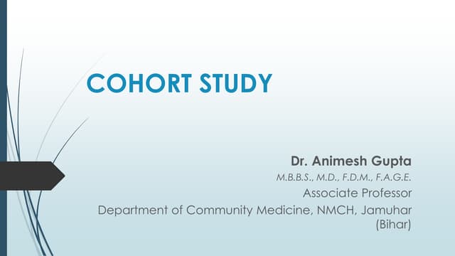 Cohort Study | PPTX | Medical Health