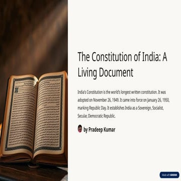 Constitution of India (PPT) | PPTX