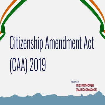 Constitue Of India - Citizenship Amendment Act | PPT