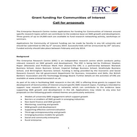 Grant funding for Communities of Interest - call for proposals ...