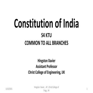 COI - Module - 1 mcn 202 constitution of india | PDF