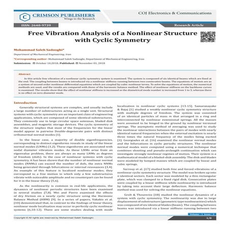 Free Vibration Analysis of a Nonlinear Structure with Cyclic Symmetry_Crimson Publishers | PDF ...