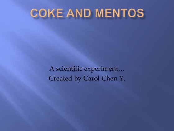 Coke&Mentos Experiment - Masha | PPT