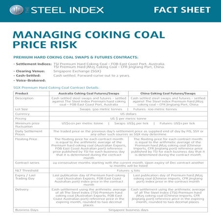 TSI Coking coal factsheet | PDF