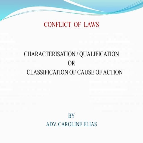 Classification of cause of action / characterisation | PPTX