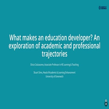 What makes an education developer? An exploration of academic and ...