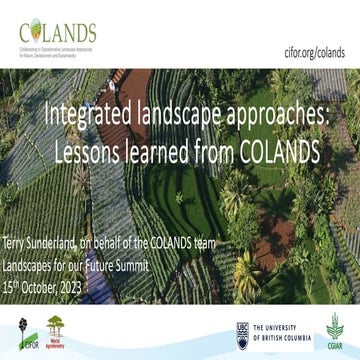 Integrated landscape approaches: Lessons learned from COLANDS | PDF