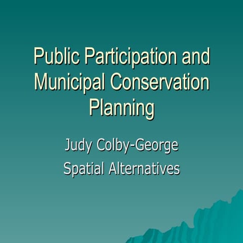 Colby George Com Viz And Municipal Con Planning | PPT | Science