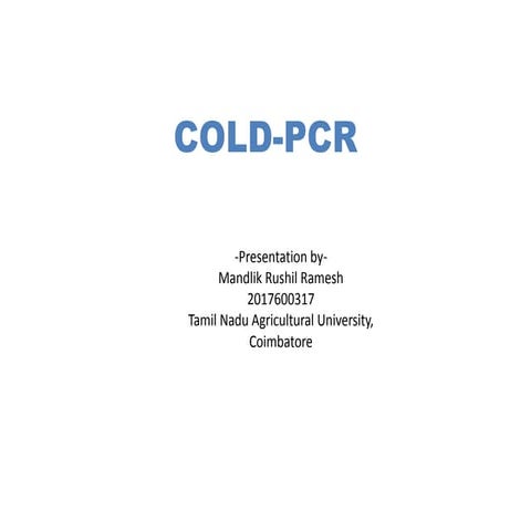 COLD - PCR | PPTX