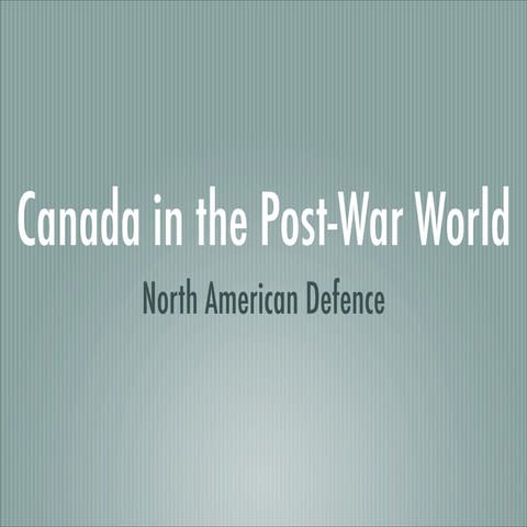 Cold War 2 Norad, UN | PPT