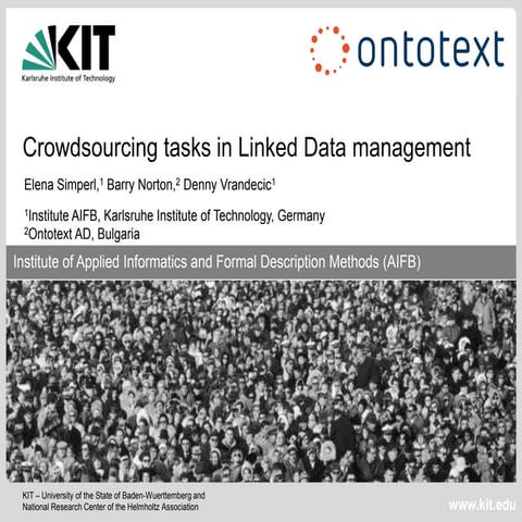 Crowdsourcing tasks in Linked Data management | PPT