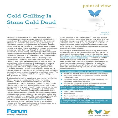 Cold calling is stone cold dead | PDF