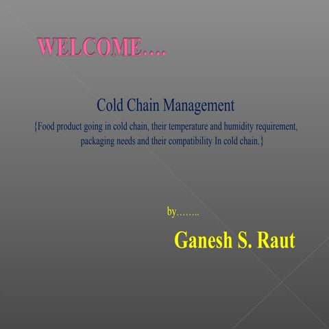 Cold chain management | PPT
