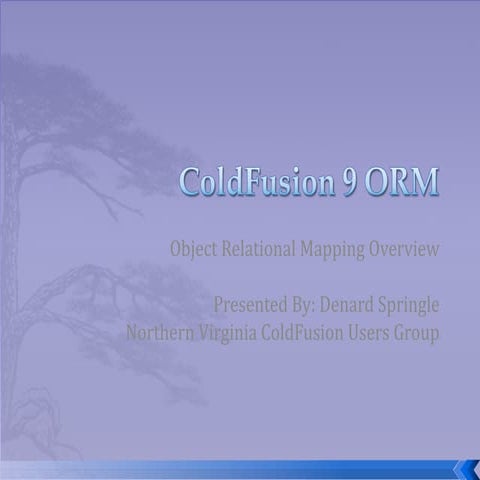 Coldfusion Orm Ppt