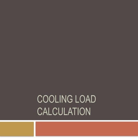 Cold Load Calculation of cold storage with sample calculation | PPTX